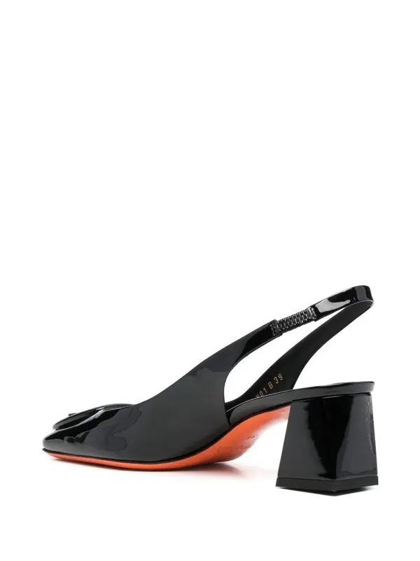 Santoni Slingback 60mm Strap Pumps - Black