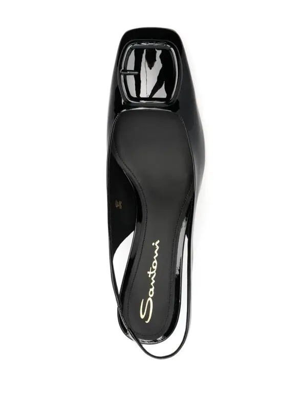 Santoni Slingback 60mm Strap Pumps - Black