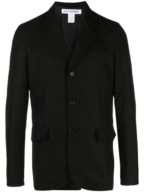 Comme Des Garçons Notched Single-breasted Blazer - Black