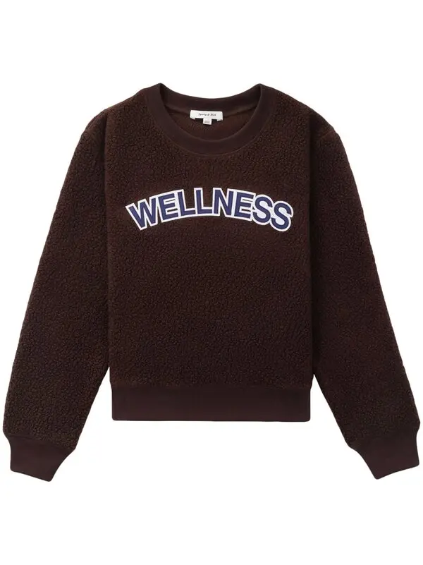 Sporty & Rich Slogan-patch Fleece Jumper