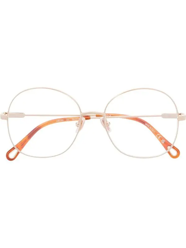 Chloé Benjamine Round-frame Eyeglasses - Gold
