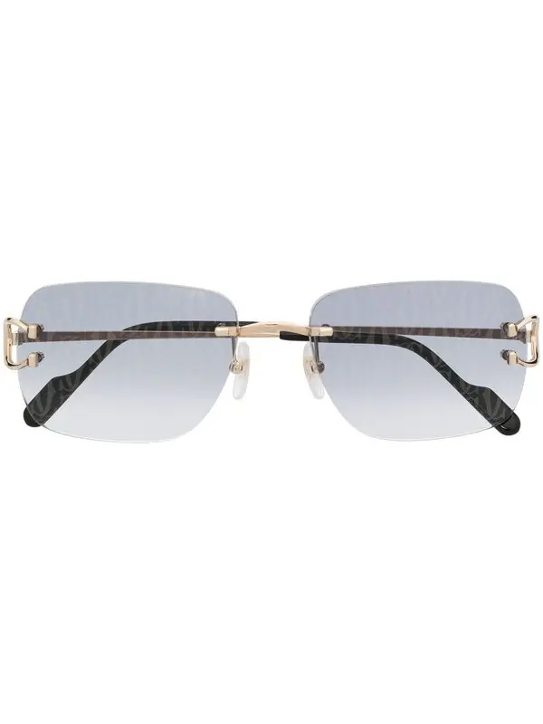CARTIER Square-frame Sunglasses - Gold