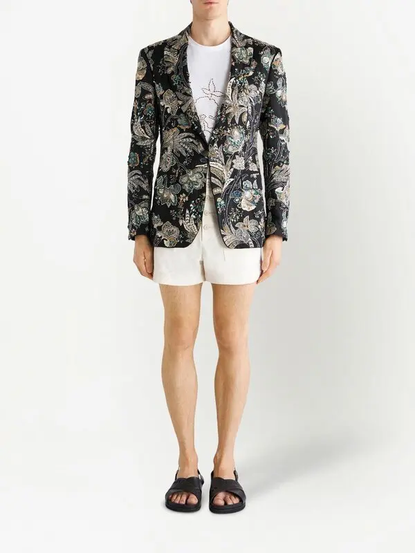 Etro Floral-jacquard Single-breasted Blazer