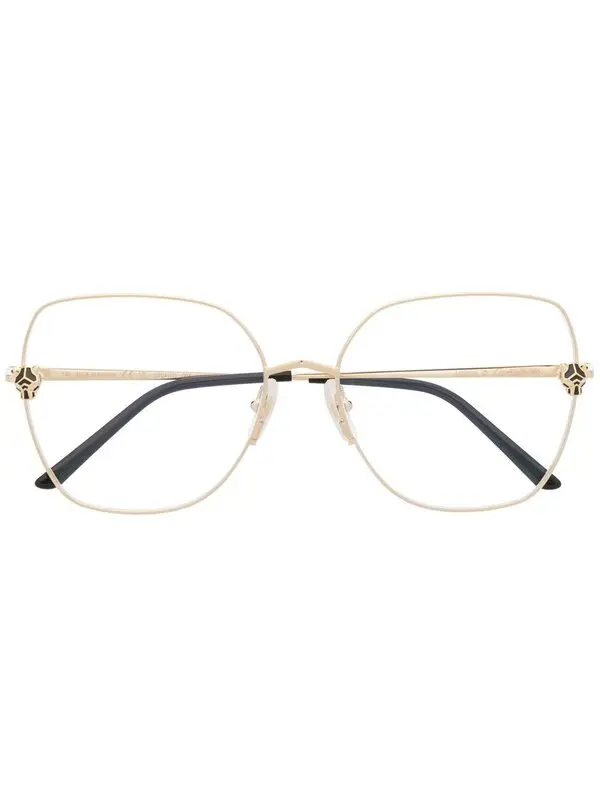 CARTIER Oversized Engraved-detail Glasses - Gold
