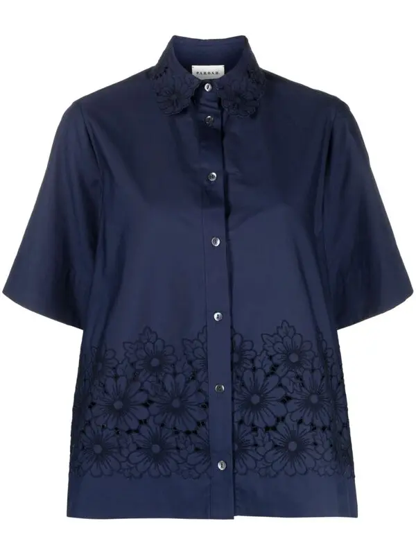 P.a.r.o.s.h Floral-embroidered Shirt