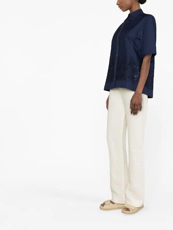 P.a.r.o.s.h Floral-embroidered Shirt