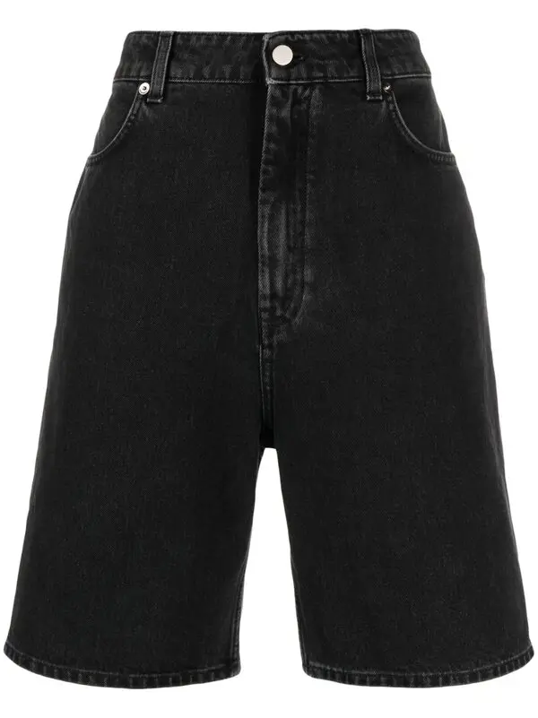 Loulou De Saison Washed Denim Shorts - Black