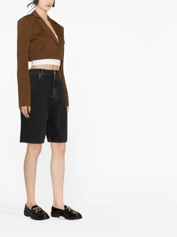 Loulou De Saison Washed Denim Shorts - Black