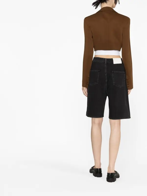 Loulou De Saison Washed Denim Shorts - Black