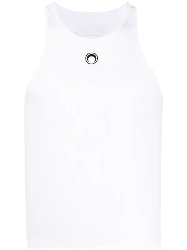 MARINE SERRE Crescent Moon Tank Top - White