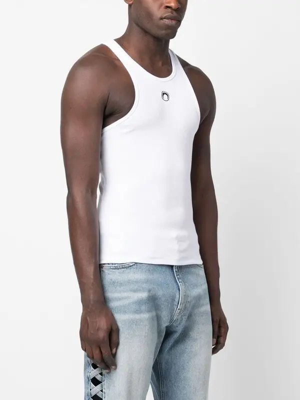 MARINE SERRE Crescent Moon Tank Top - White