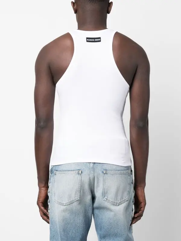 MARINE SERRE Crescent Moon Tank Top - White