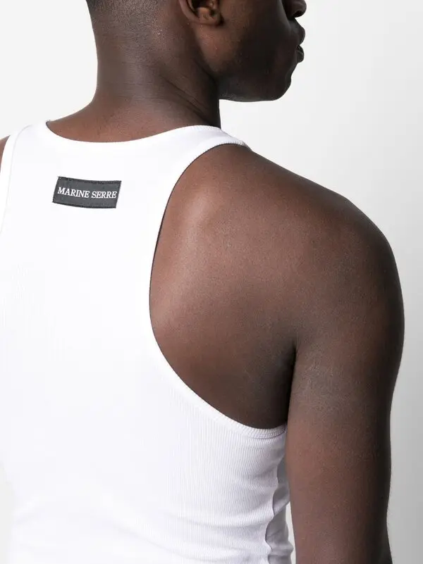 MARINE SERRE Crescent Moon Tank Top - White