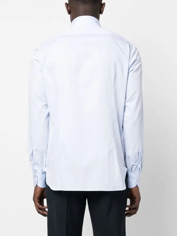 LUIGI BORRELLI Long-sleeve Cotton Shirt - Blue