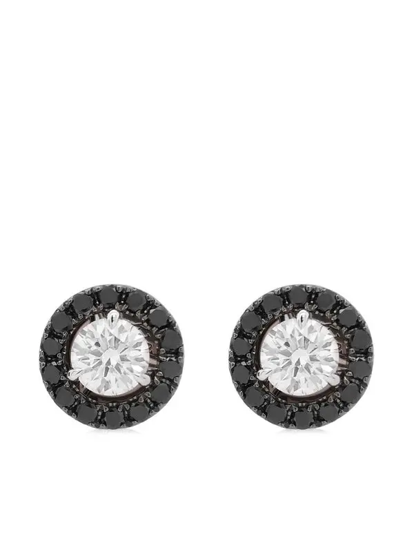 HYT JEWELRY 18kt White Gold Diamond Stud Earrings - Silver