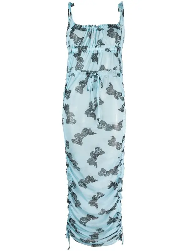 CHARLES JEFFREY Graphic-print Mesh Dress