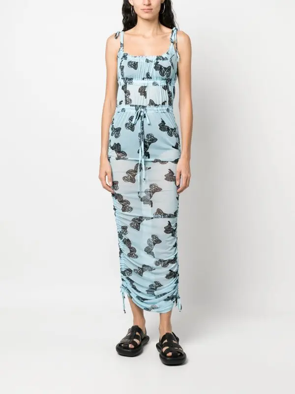 CHARLES JEFFREY Graphic-print Mesh Dress