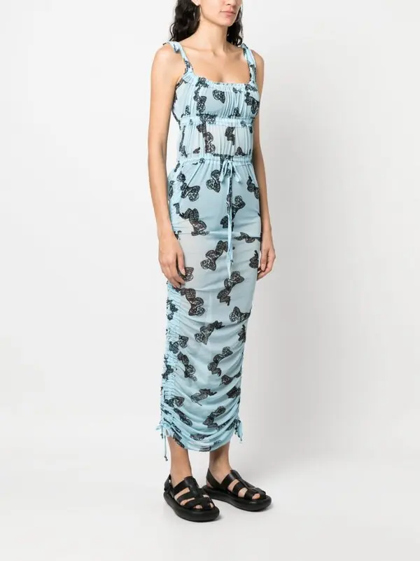 CHARLES JEFFREY Graphic-print Mesh Dress