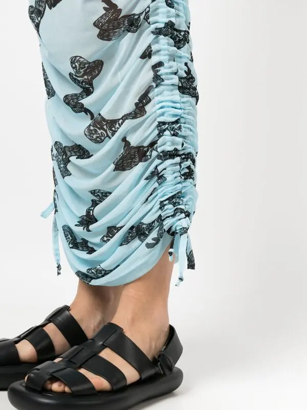 CHARLES JEFFREY Graphic-print Mesh Dress