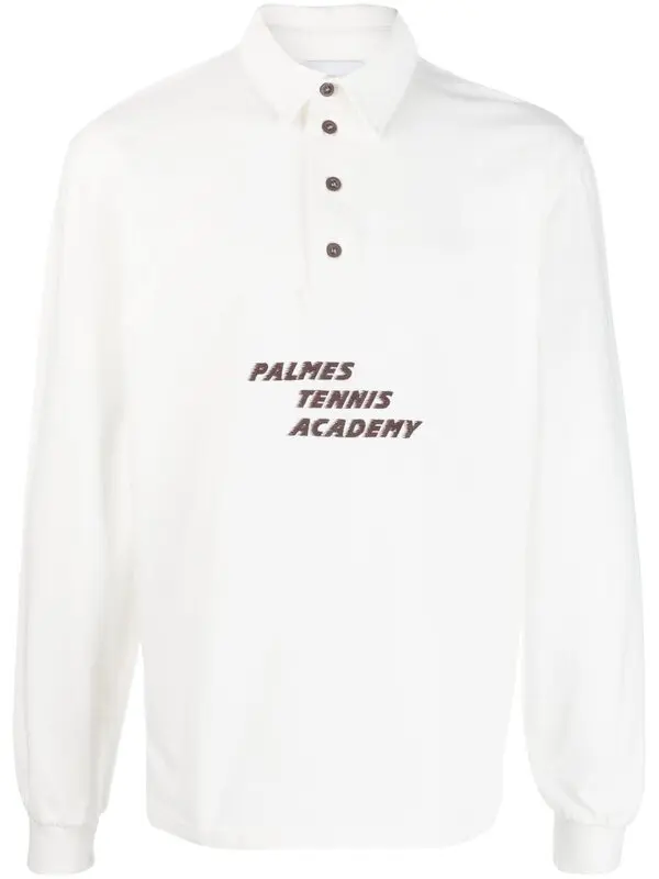 PALMES Logo-print Button-up Sweatshirt