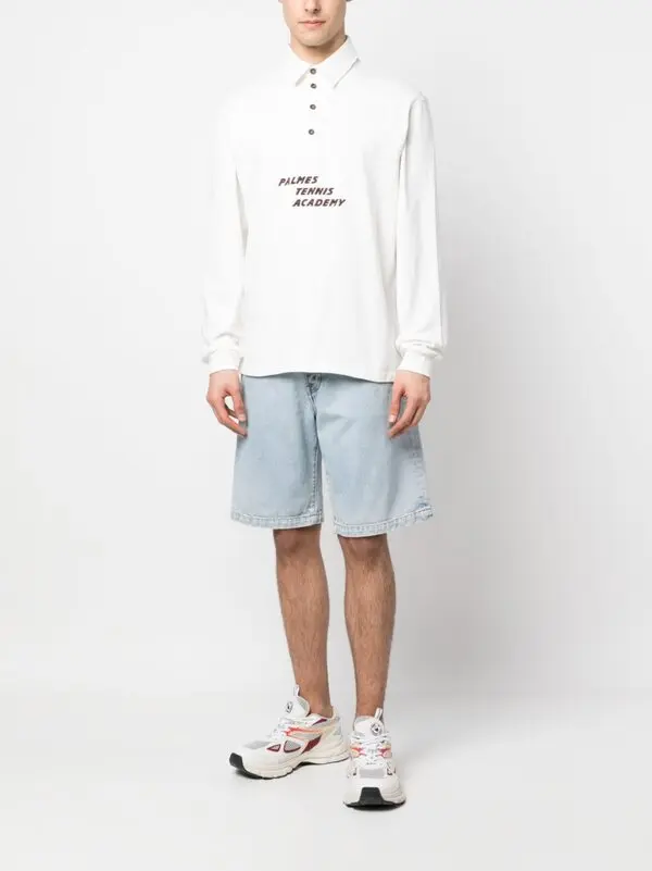 PALMES Logo-print Button-up Sweatshirt