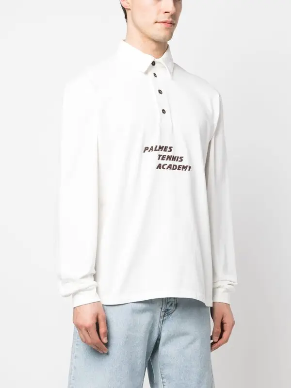 PALMES Logo-print Button-up Sweatshirt