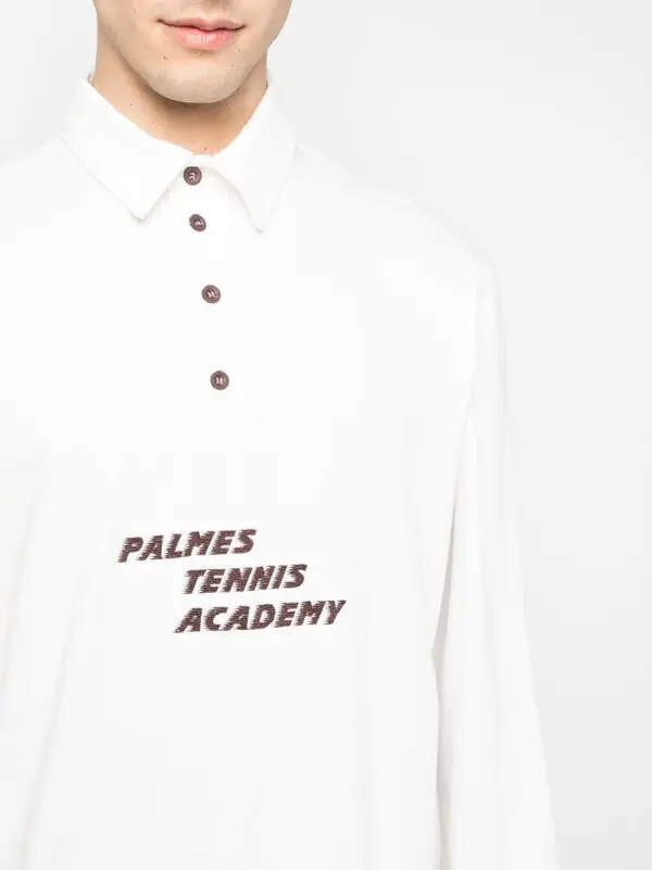 PALMES Logo-print Button-up Sweatshirt