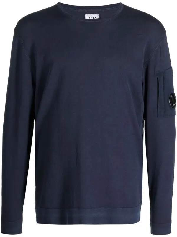 C.P. COMPANY Crew Neck Cotton Sweatshirt - Blue