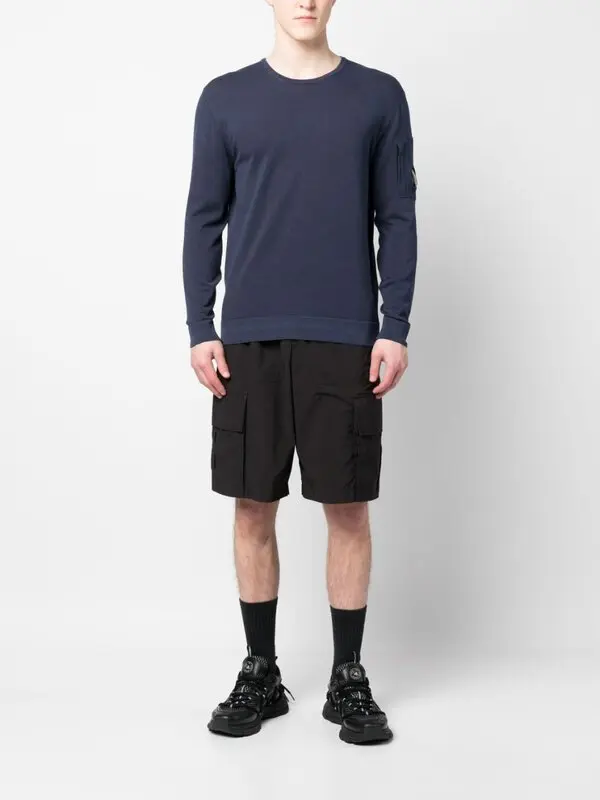 C.P. COMPANY Crew Neck Cotton Sweatshirt - Blue
