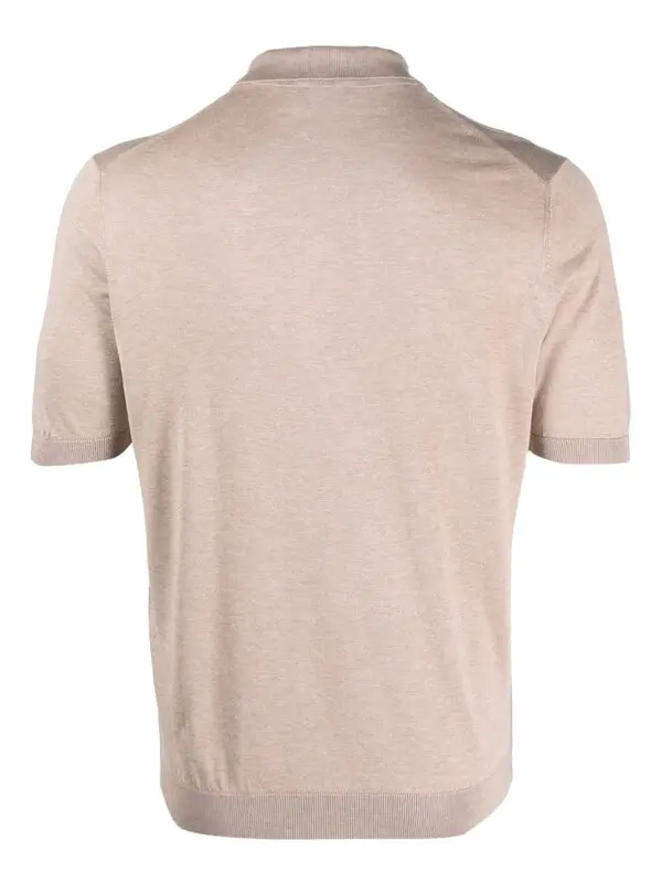 BARBA NAPOLI Short-sleeve Silk Polo Shirt
