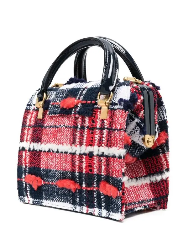 Thom Browne Mini Mrs. Thom Madras Tweed Tote Bag