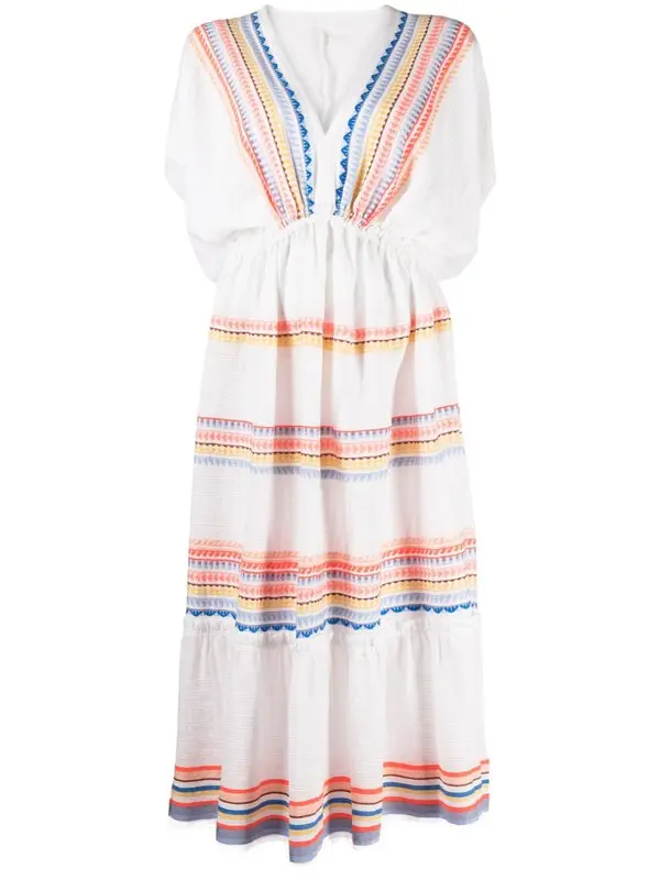 LEMLEM Bekah Plunging V-neck Dress - White