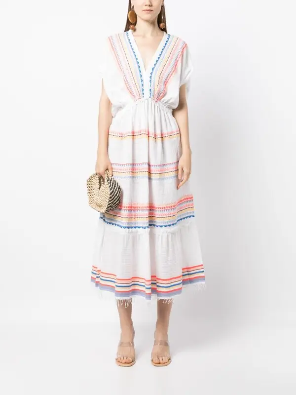 LEMLEM Bekah Plunging V-neck Dress - White