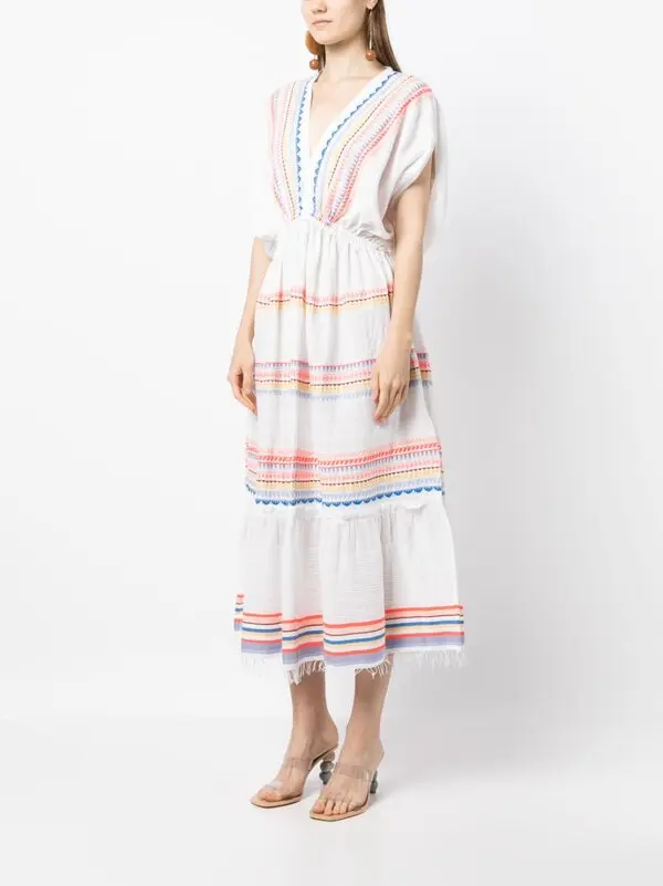 LEMLEM Bekah Plunging V-neck Dress - White