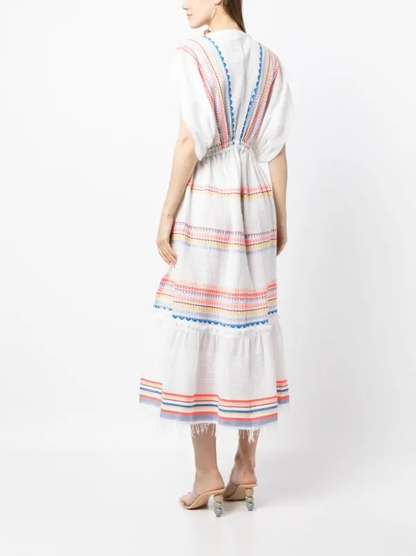 LEMLEM Bekah Plunging V-neck Dress - White