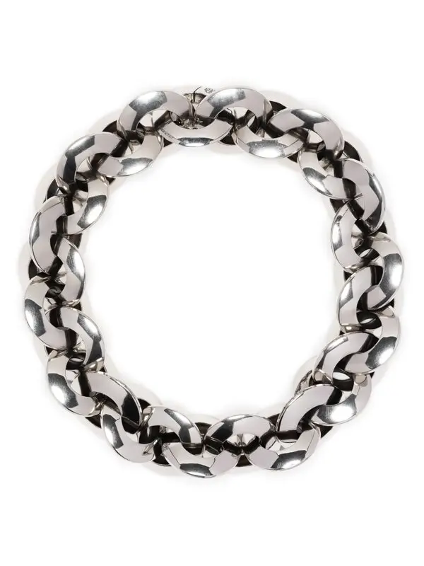 Alexander McQueen Eyelet Chain Choker Necklace - Silver