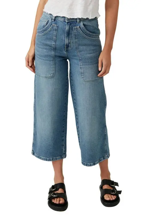 Free People Piper Mid Rise Crop Wide Leg Jeans
