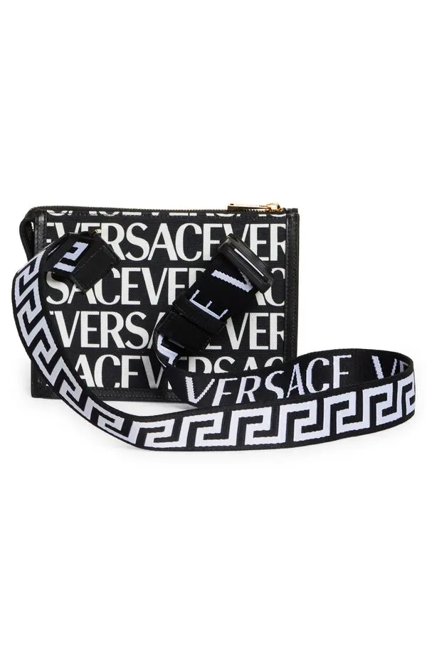 Versace Repeat Logo Print Crossbody Bag
