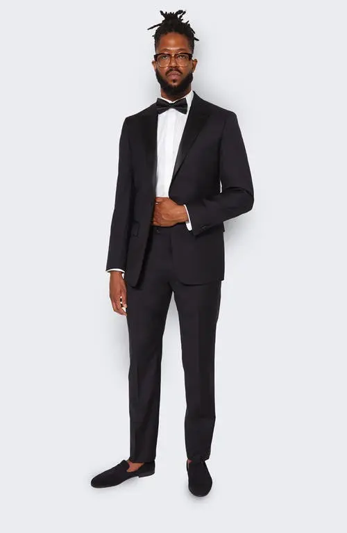 9TOFIVE Peak Lapel Solid Wool Tuxedo Jacket
