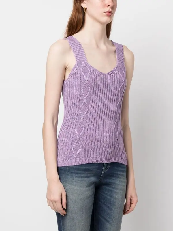 Jacob Cohen Logo-embroidered Cable-knit Tank Top