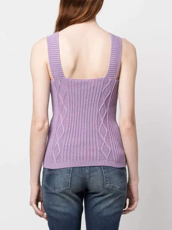 Jacob Cohen Logo-embroidered Cable-knit Tank Top