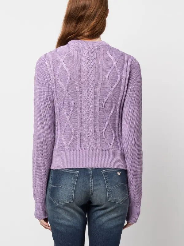 Jacob Cohen Logo-embroidered Cable-knit Cardigan