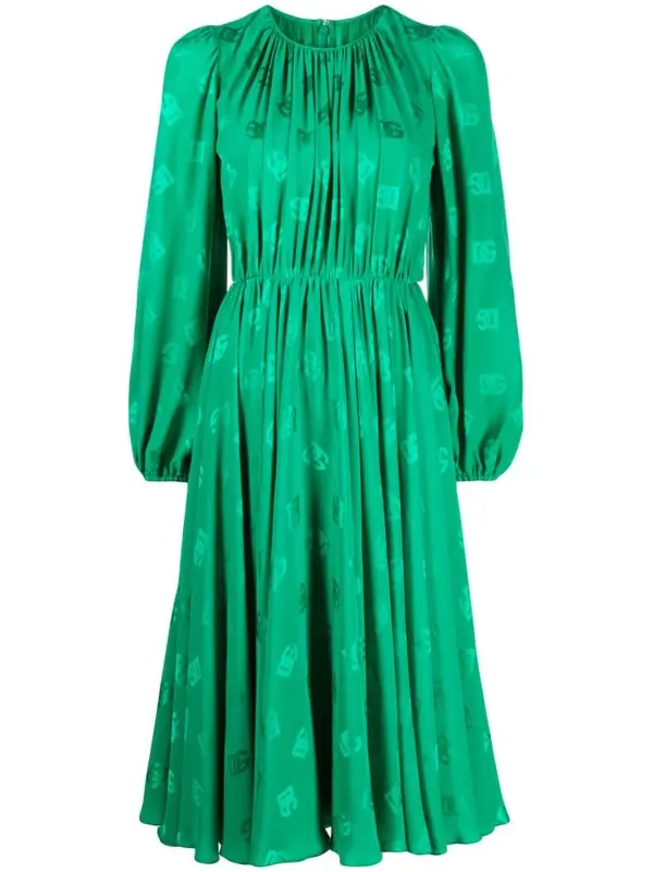 Dolce & Gabbana Logo-print Flared Midi Dress