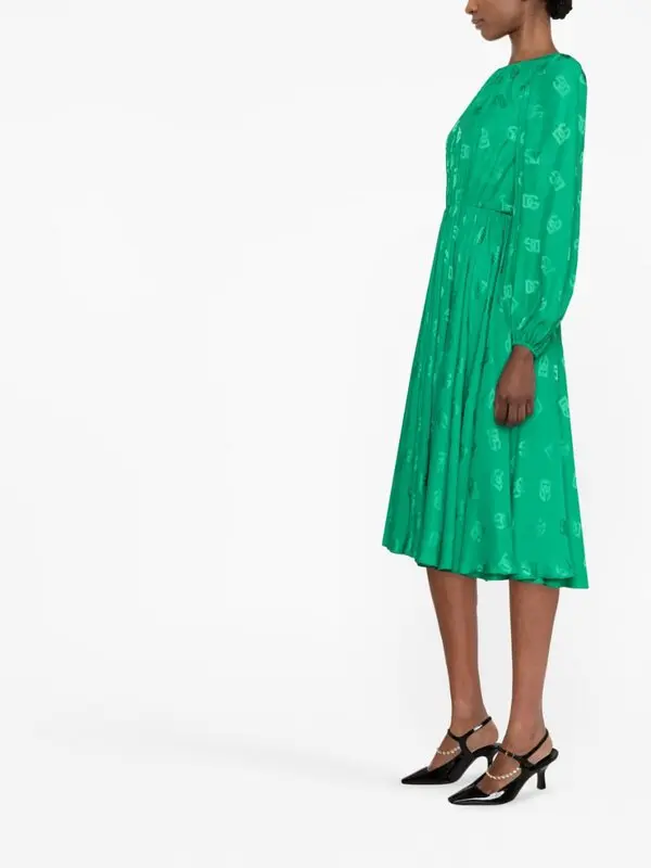 Dolce & Gabbana Logo-print Flared Midi Dress