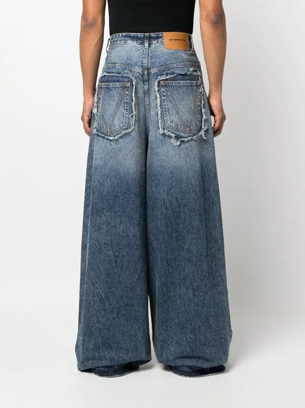 Vetements Distressed Wide-Leg Jeans In Blue - 41% Off | Editorialist