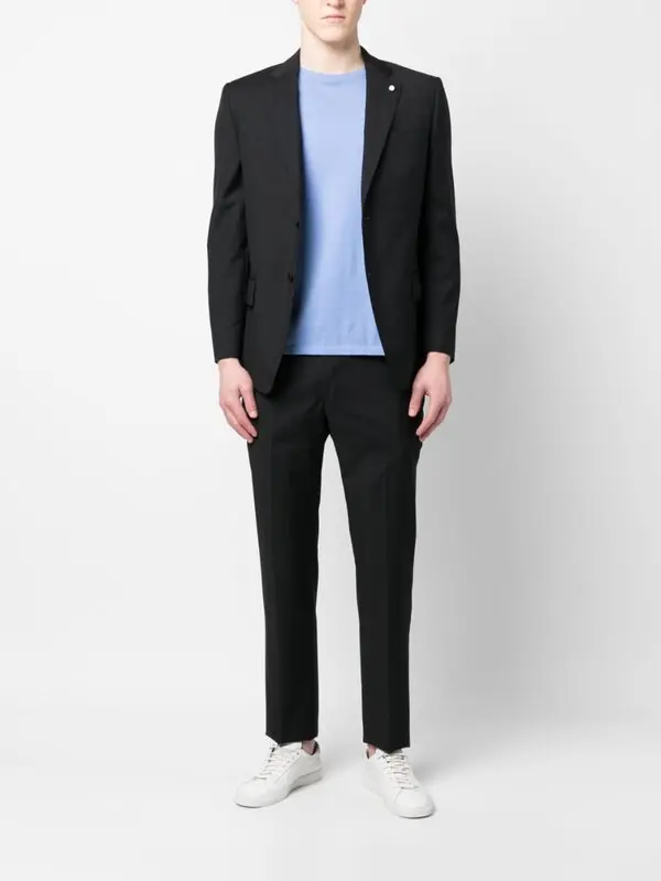 LUIGI BIANCHI MANTOVA Single-breasted Virgin-wool Suit - Black
