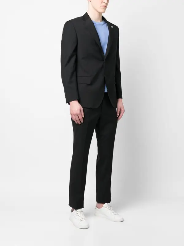 LUIGI BIANCHI MANTOVA Single-breasted Virgin-wool Suit - Black