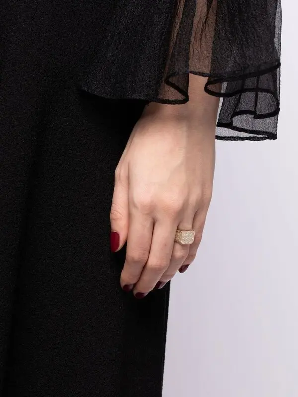 Yvonne Léon 9kt Yellow Diamond Signet Ring