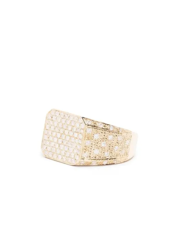 Yvonne Léon 9kt Yellow Diamond Signet Ring