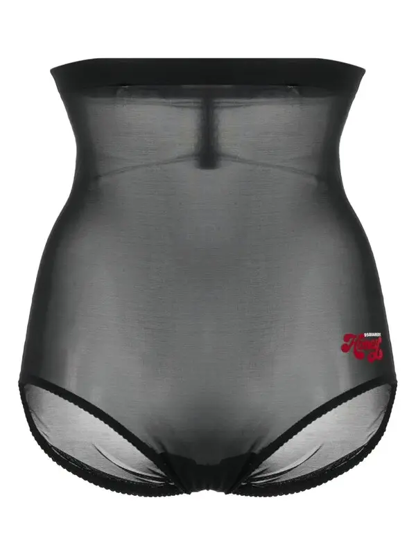 Dsquared2 Slogan-print Sheer Briefs - Black